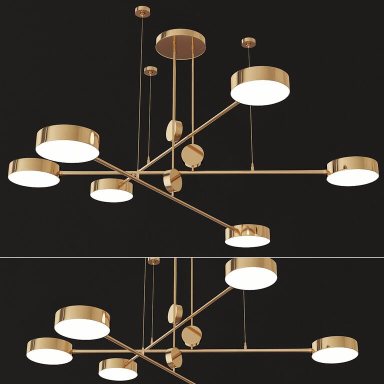 TECHNUM LED GOLD Chandelier (48191) 3D model - Download 3D model ...