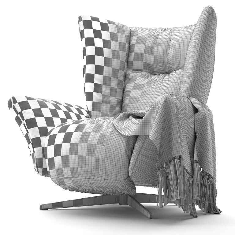 Natuzzi Tulip 3031 Armchair (49221) 3D model - Download 3D model ...