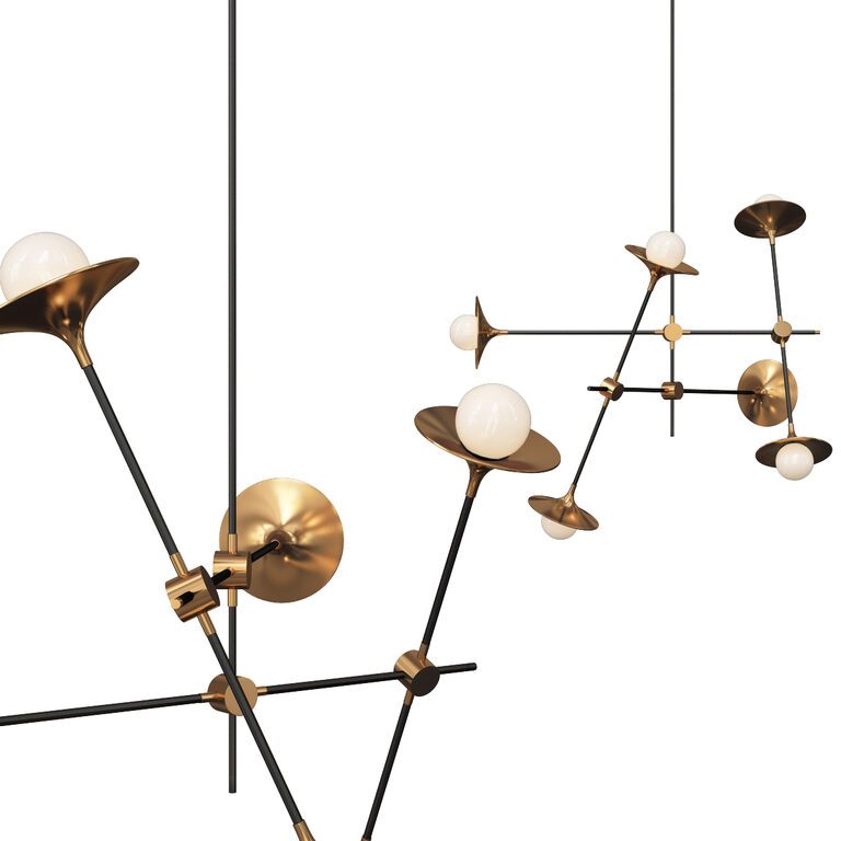 Modern Collared Baton Chandelier (52238) 3D model - Download 3D model ...