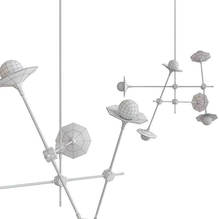 Modern Collared Baton Chandelier (52238) 3D model - Download 3D model ...