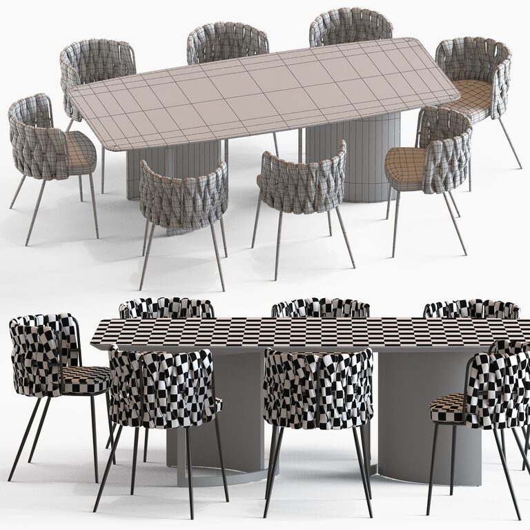 LoftDesigne Chair 2675 and Table 6838 (66462) 3D model - Download 3D ...
