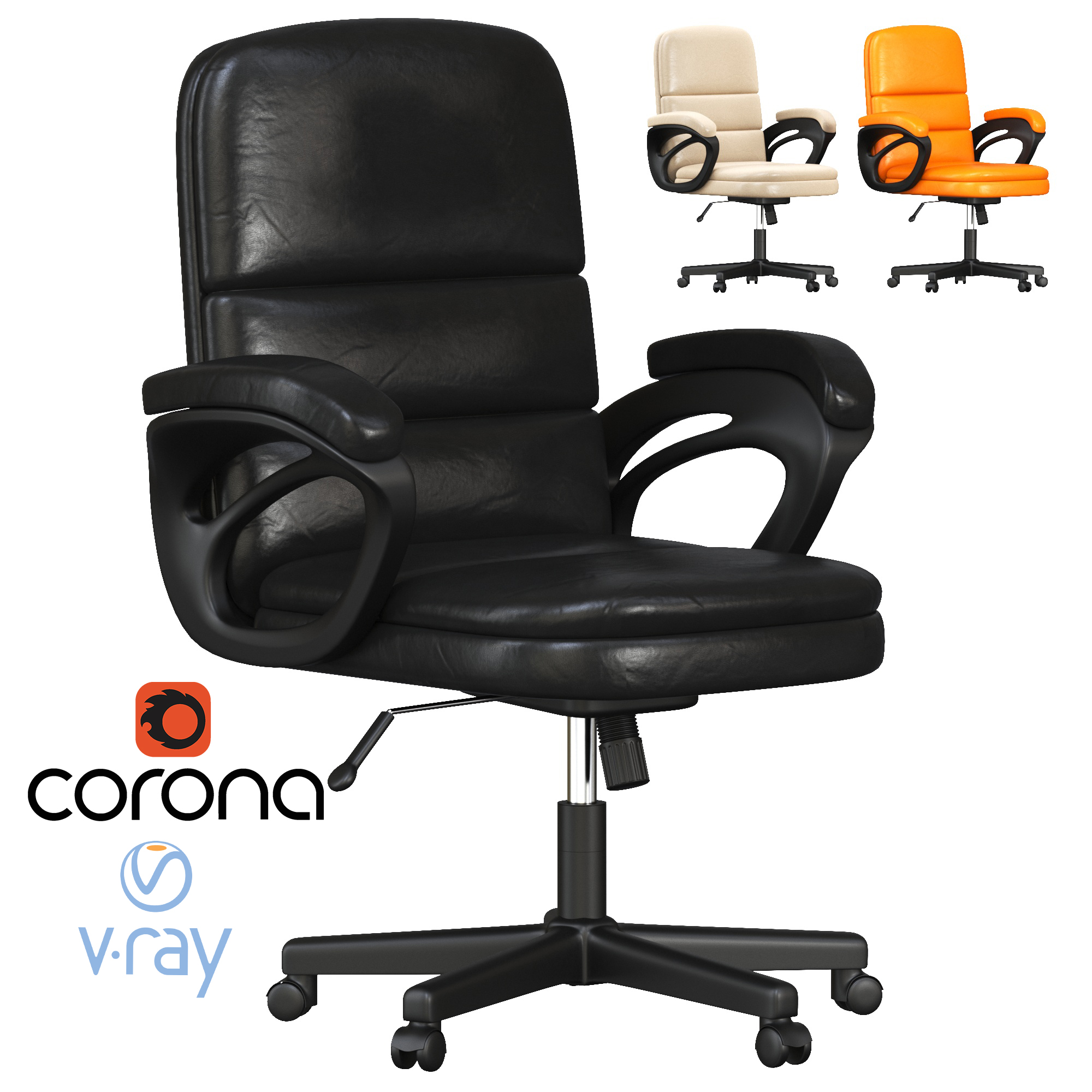 OFM Essentials Executive Leather Manager's armchair (317487) 3D model ...