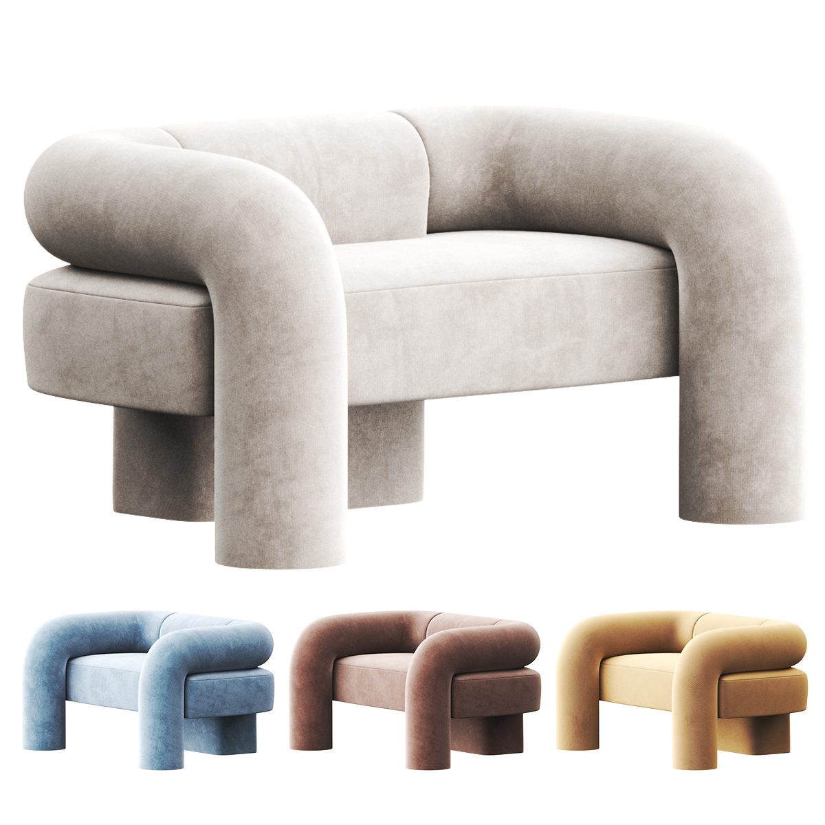 Sight Unseen Ian Felton Armchair (320382) 3D model - Download 3D model ...