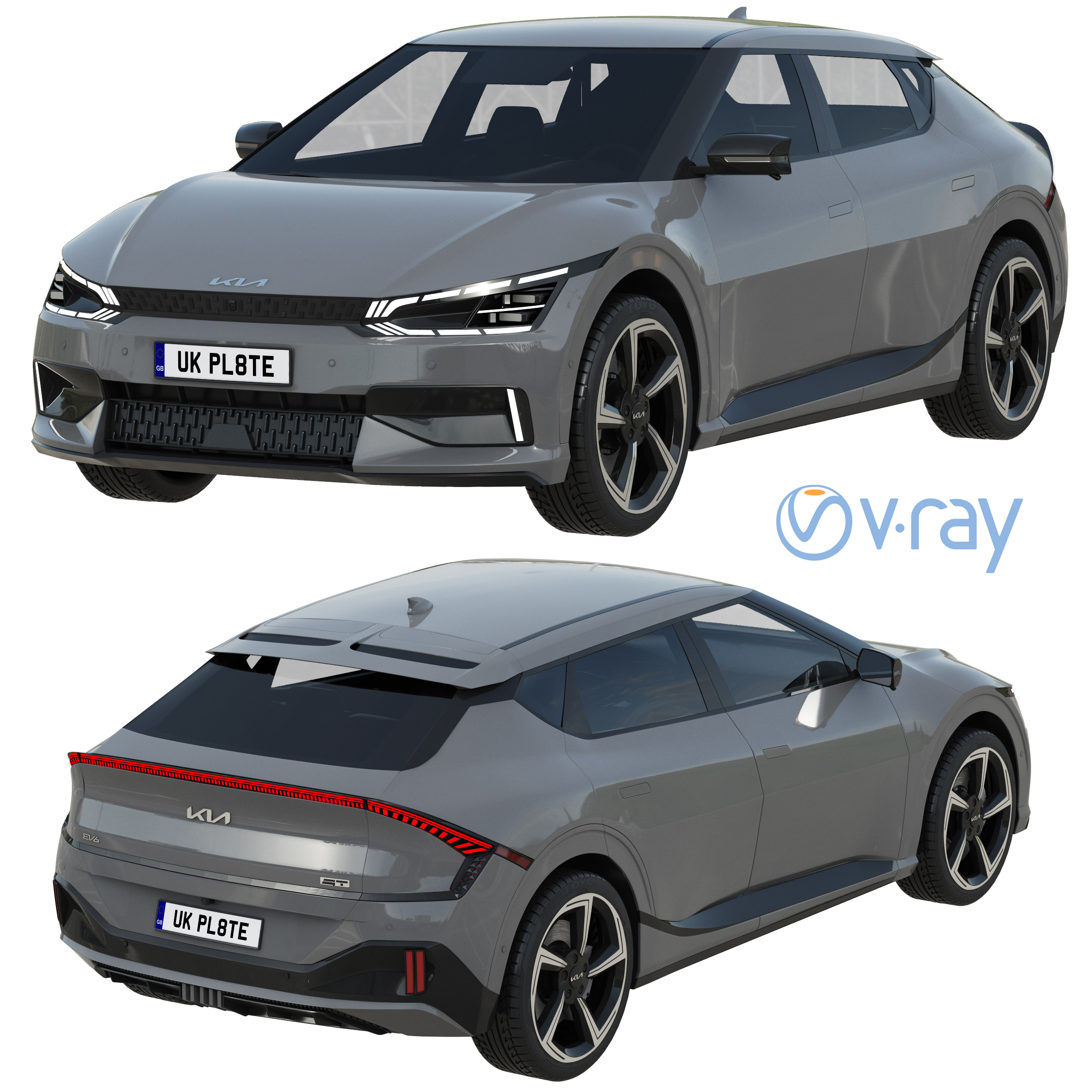 Kia EV6 GT car (325873) 3D model - Download 3D model Kia EV6 GT car ...