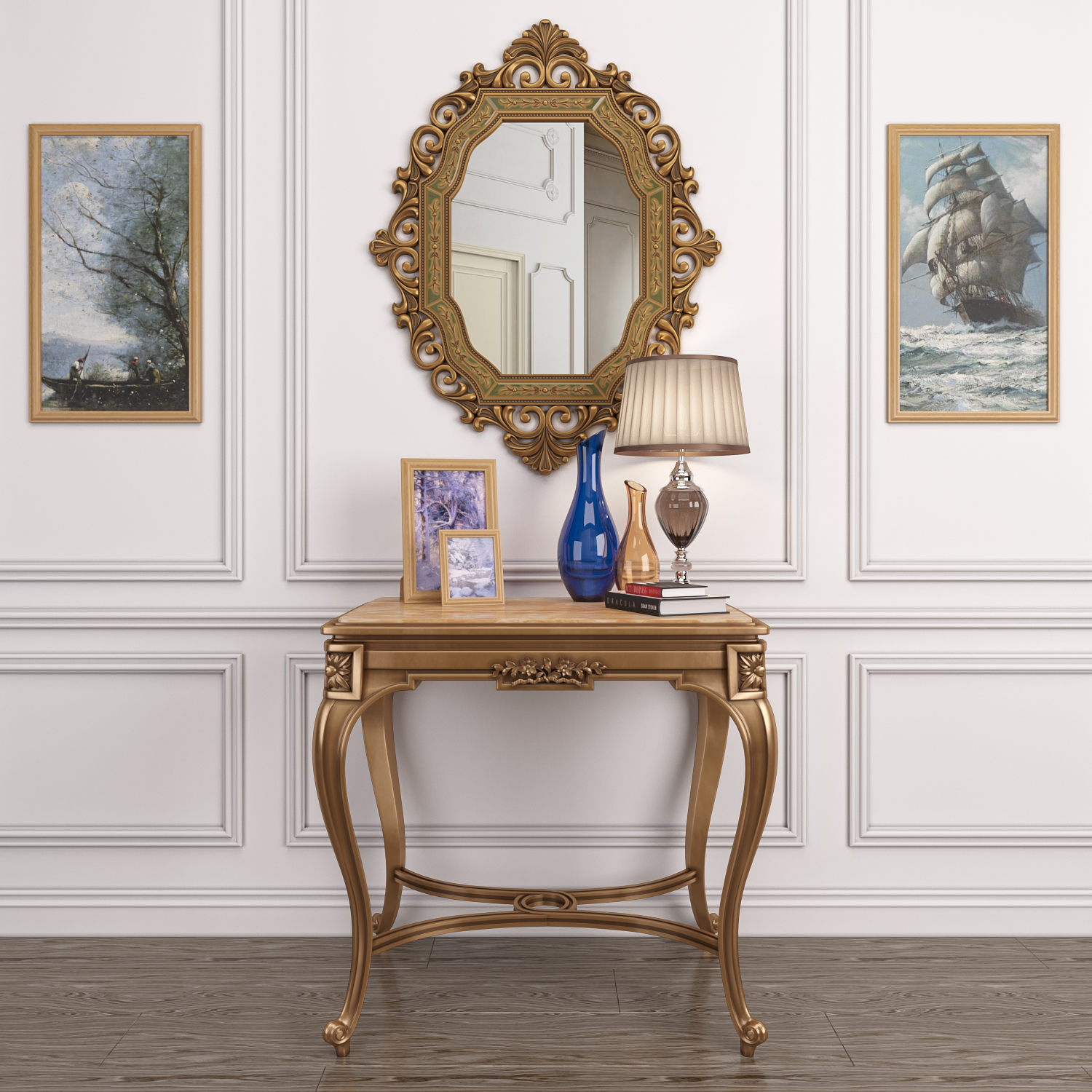 Antique Gold Console Table (334541) 3D model - Download 3D model ...