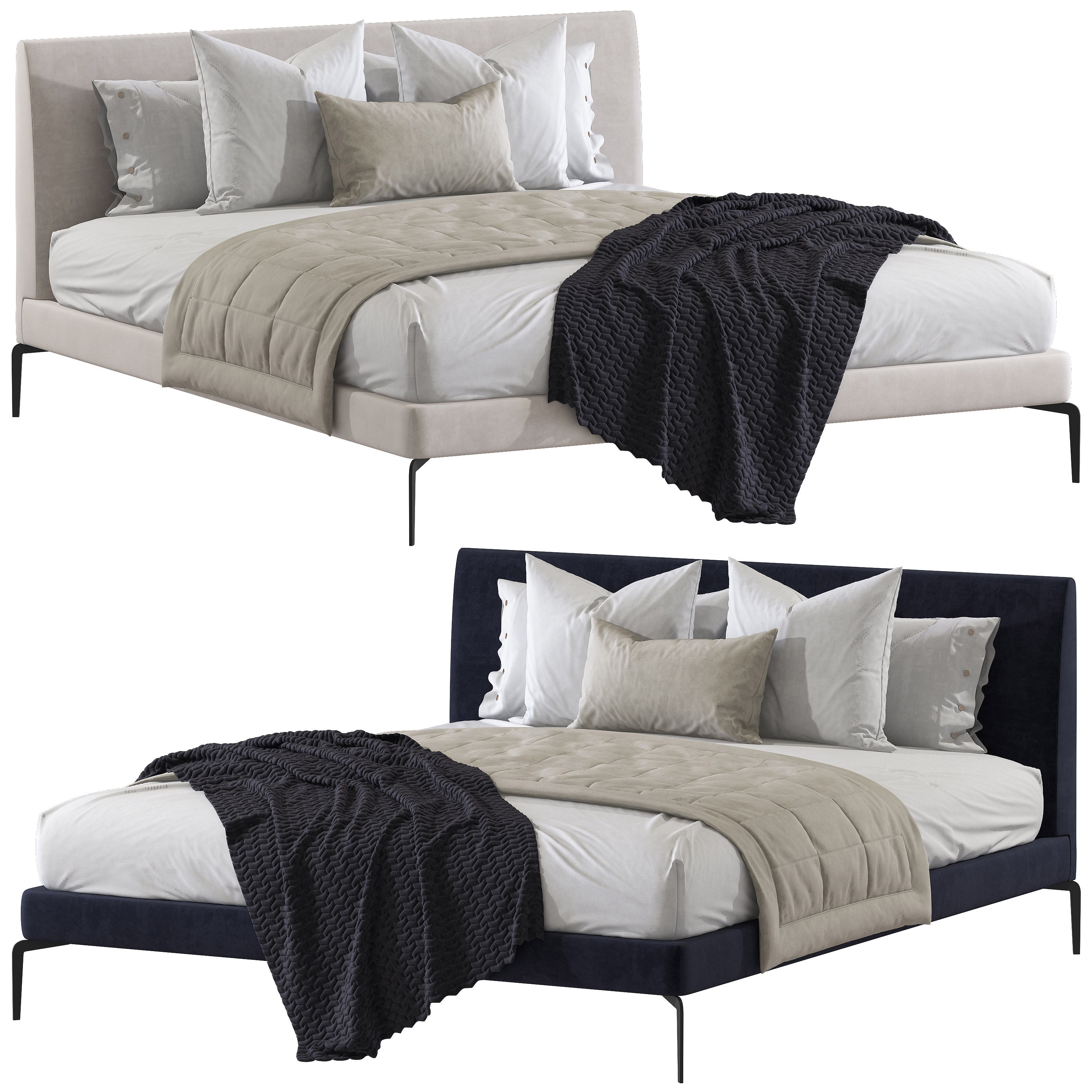 Double bed 104 (337259) 3D model - Download 3D model Double bed 104 ...