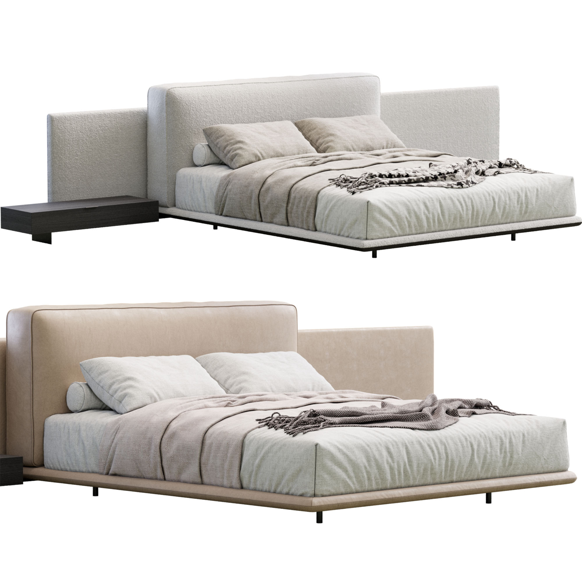 Minotti Horizonte Bed (359440) 3D model - Download 3D model Minotti ...